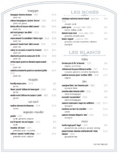 Menus – Coquette