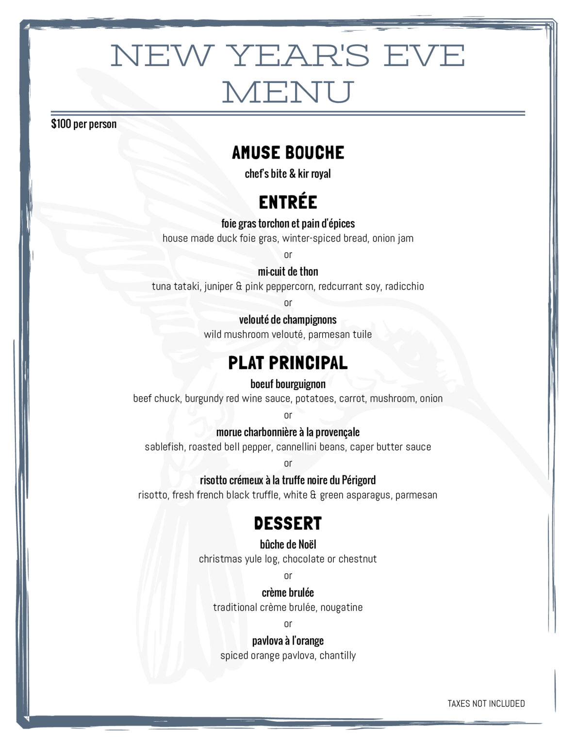 Menus – Coquette